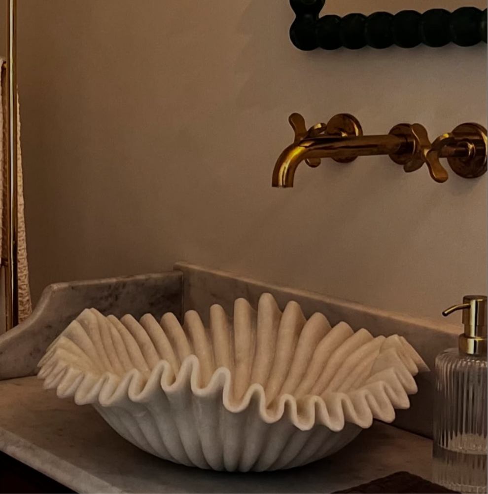Ripple Marble Sink – Handcrafted White Marble Sink | Chisel – Chisel Home