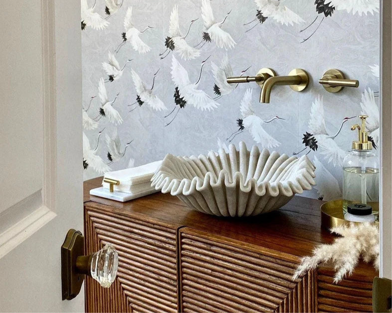 Ripple Marble Sink – Handcrafted White Marble Sink | Chisel – Chisel Home